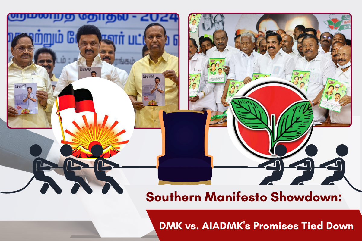 Southern Manifesto Showdown: DMK vs. AIADMK’s Promises Tied Down – Vidhan Bharat